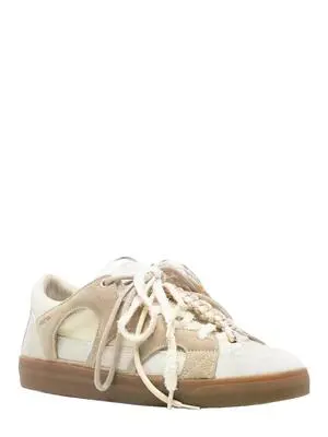 SANTHA Panelled Lace-up Sneakers - Neutrals