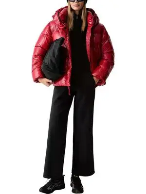 NAPAPIJRI Glane Mirror Hooded Puffer Jacket - Red