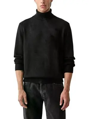 Armani Exchange Roll-neck Ribbed-trim Sweater - Black