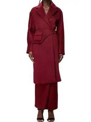 HANITA Belted-waist Notched-lapels Coat
