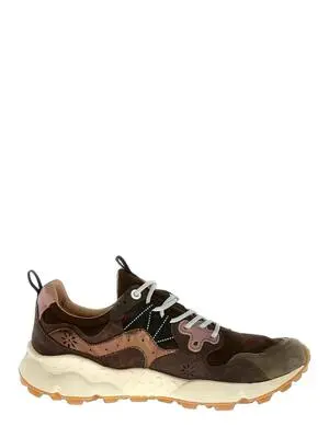 FLOWER MOUNTAIN Yamano 3 Suede-panel Sneakers Brown