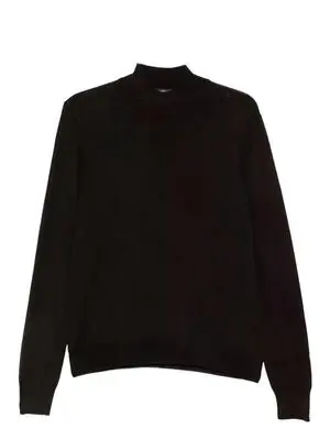 Tagliatore High-neck Sweater - Brown
