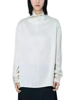 TOTEME High-neck Blouse Neutrals