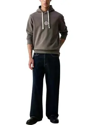 Armani Exchange Logo-patch Drawstring Hoodie - Grey
