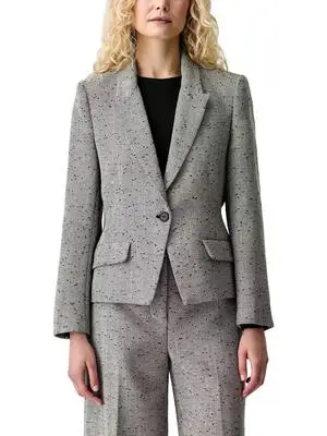 Munthe Lawo Herringbone-pattern Blazer - Neutrals