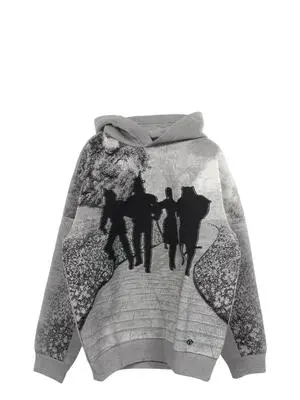 LOUIS VUITTON X Virgil Abloh 2020 Graphic-print Hoodie - Grey