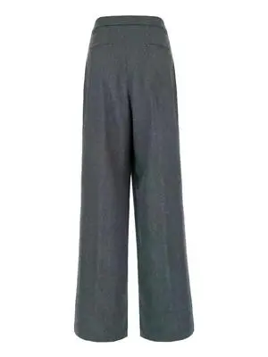 PT TORINO Pleated Wide-leg Trousers - Grey