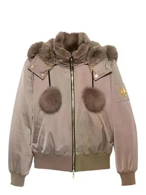 Moose Knuckles Zip-fastening Hooded Bomber Jacket - Neutrals
