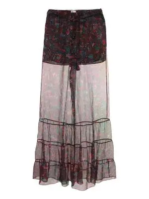 Hermès 2010s All-over Pattern Silk Trousers - Blue
