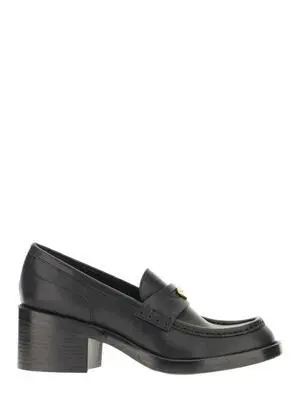Chloé Leather Block-heel Loafers - Black