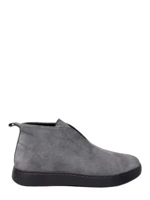 POCHE PARIS Suede Slip-on Loafers - Grey