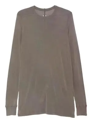 Rick Owens Longline Ribbed-cuff T-shirt - Grey