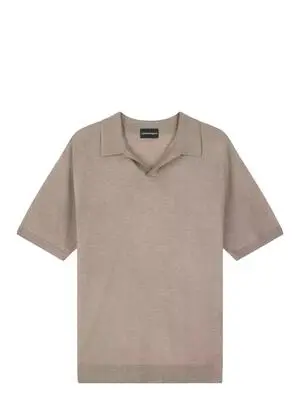 Emporio Armani Ribbed-collar V-neck T-shirt - Neutrals