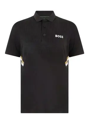 BOSS Active Slim-fit Polo Shirt With Moisture Management - Black
