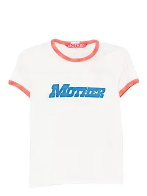 MOTHER Logo-print Ringer T-shirt - White