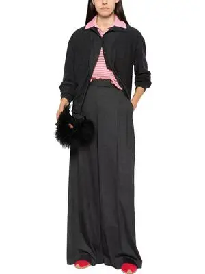 MSGM Pleated Wide-leg Trousers - Grey
