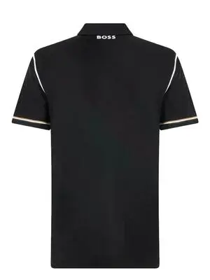 BOSS Active Paddy Golf Polo Shirt In Ripstop Fabric - Black