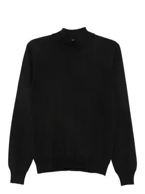 Tagliatore High-neck Virgin Wool Sweater - Black