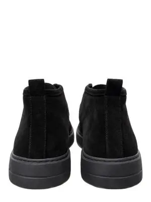 POCHE PARIS Cipele Lace-up Suede Boots - Black