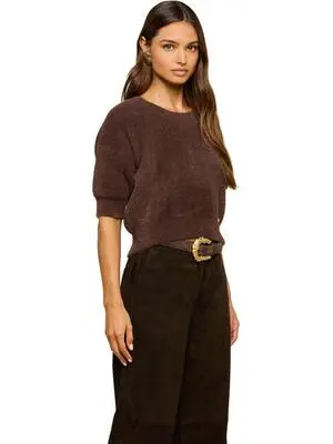 L'Agence Guinevere Cropped Pullover Dark Java