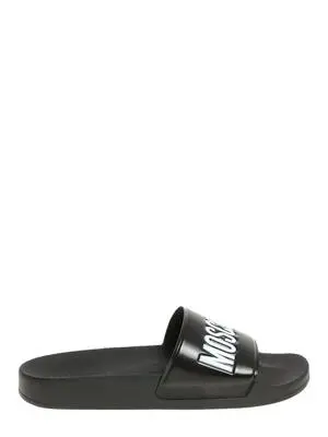 Moschino Logo-print Pool Slides - Black