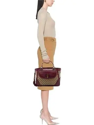 Gucci 2016-2026 Medium Gg Canvas New Bamboo Tassel Tote Bag - Neutrals