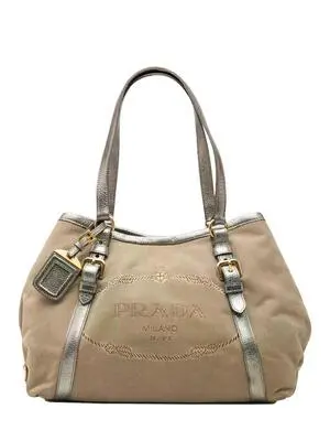 Prada 2000-2013 Canvas Canapa Logo Tote Bag - Brown