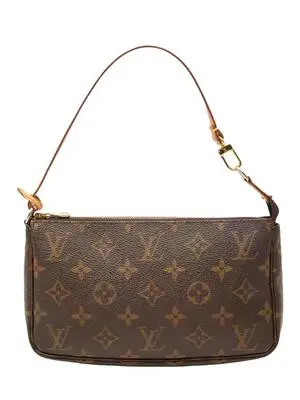LOUIS VUITTON 2001 Monogram Pochette Accessoires Shoulder Bag - Brown