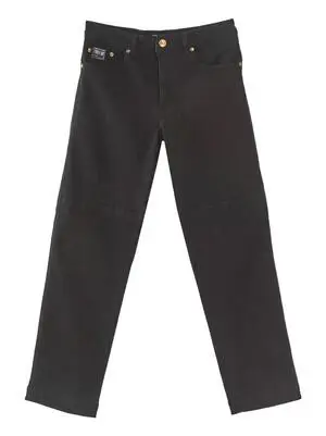 Versace Logo-plaque Regular-fit Jeans - Black