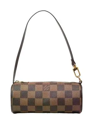 LOUIS VUITTON 1990-2010 Damier Ebene Papillon Pochette Handbag - Brown