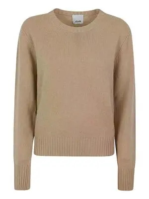 ALLUDE Crew-neck Ribbed-trim Sweater - Neutrals