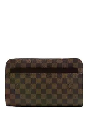 LOUIS VUITTON 2008 Damier Ebene Saint Louis Pochette Clutch Bag - Brown