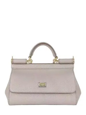 Dolce & Gabbana Mini Sicily Leather Mini Bag Neutrals