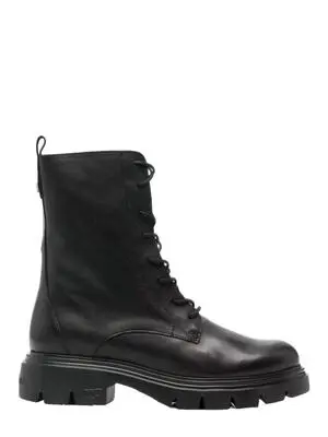 WONDERS Lace-up Lug-sole Ankle Boots - Black