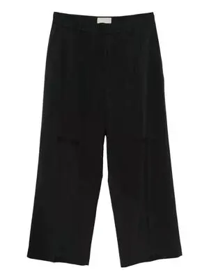 THESTROY Pleated Wide-leg Trousers - Black