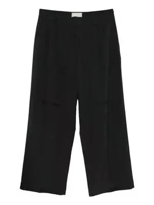 THESTROY Pleated Wide-leg Trousers - Black