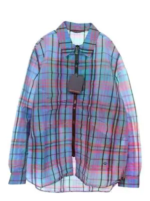 LOUIS VUITTON 2020s Check-pattern Backpack Jacket - Blue