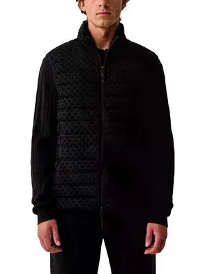 Armani Exchange All-over Logo-print Quilted Gilet - Black