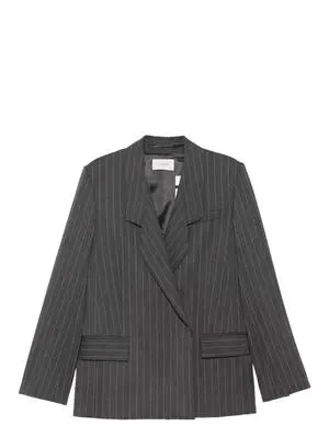 Sportmax Pinstripe-pattern Double-breasted Jacket - Grey