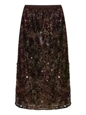 Baum Und Pferdgarten Shania Sequin-embellished Midi Skirt - Brown