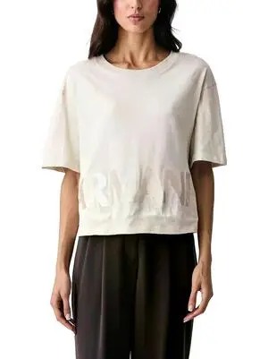 Armani Exchange Sequin-embellished Logo T-shirt - Neutrals