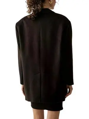Armani Exchange Caban Logo-embroidered Single-breasted Coat - Brown