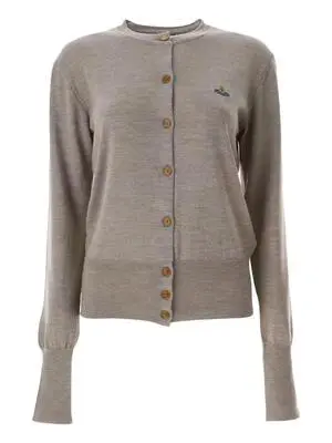 VIVIENNE WESTWOOD Bea Orb-embroidered Cardigan - Neutrals