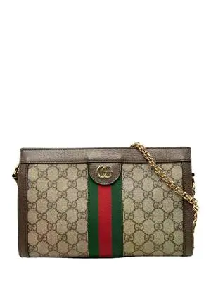 Gucci 2000-2015 Small Gg Supreme Web Ophidia Chain Crossbody Bag - Neutrals