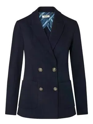 Liu Jo Double-breasted Jacket In Milano Stitch - Blue