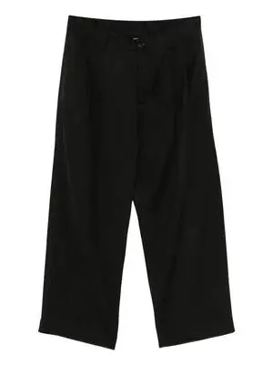 Isabel Benenato Buttoned-cuff Pleated Trousers - Black