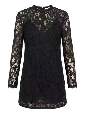GEMY MAALOUF Sheer Lace Top - Black