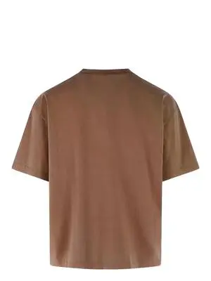 MARNI Brown Cotton T-shirt With Planet Print