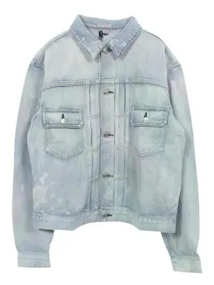 Dior X Kenny Scharf 2010s Logo-embroidered Denim Jacket - Blue