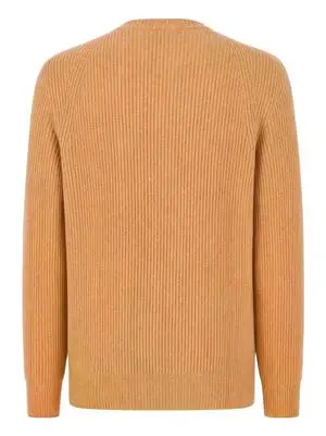 AMARANTO Ribbed-knit Henley Sweater - Neutrals